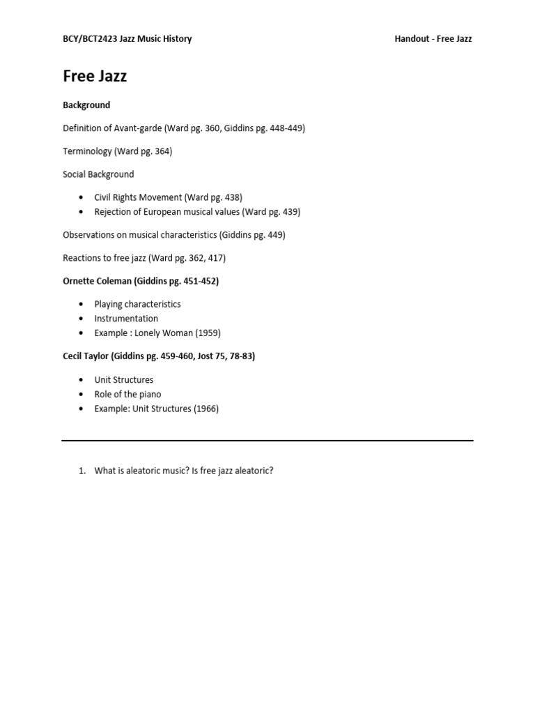 Handout Free Jazz | PDF