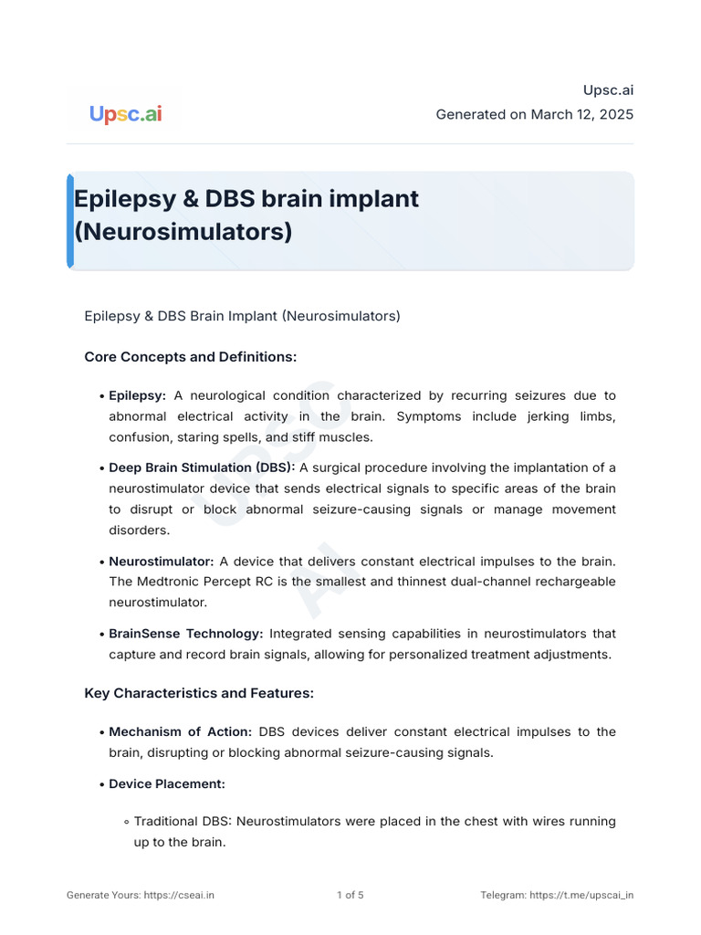 Epilepsy Treatment: DBS Brain Implants | PDF | Deep Brain Stimulation ...