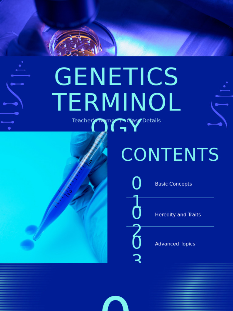 Modern Simple Genetics Terminology Slides | PDF | Genotype | Gene