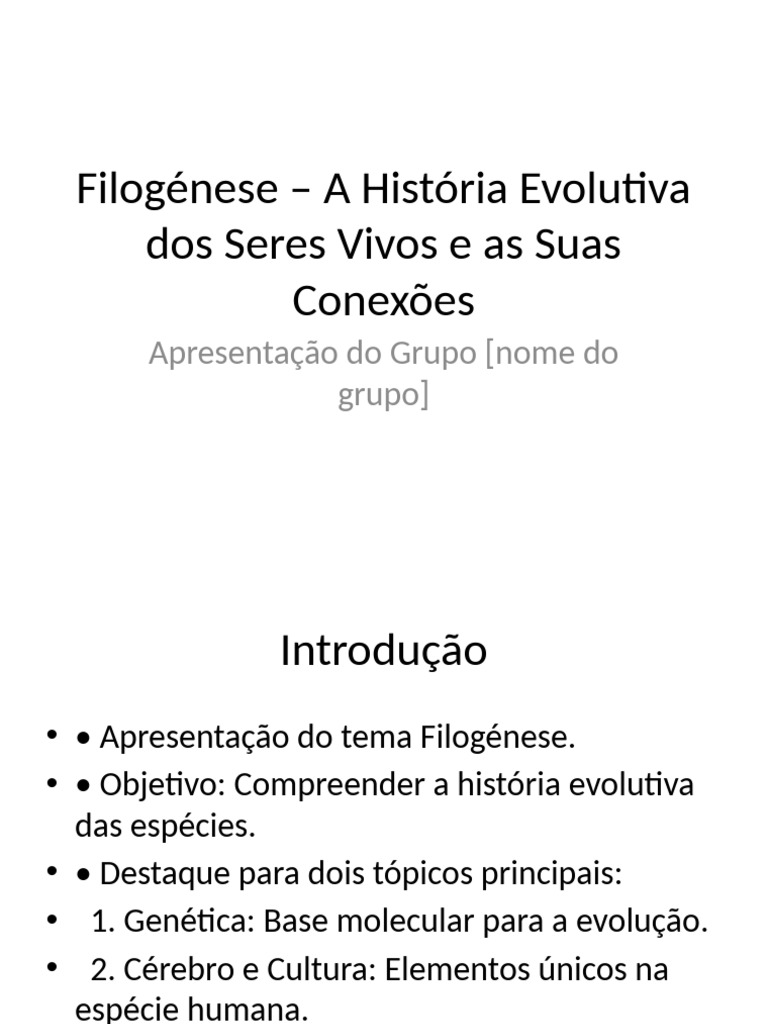 Filogénese: Evolução e Conexões Genéticas | PDF | Evolução | Filogenética