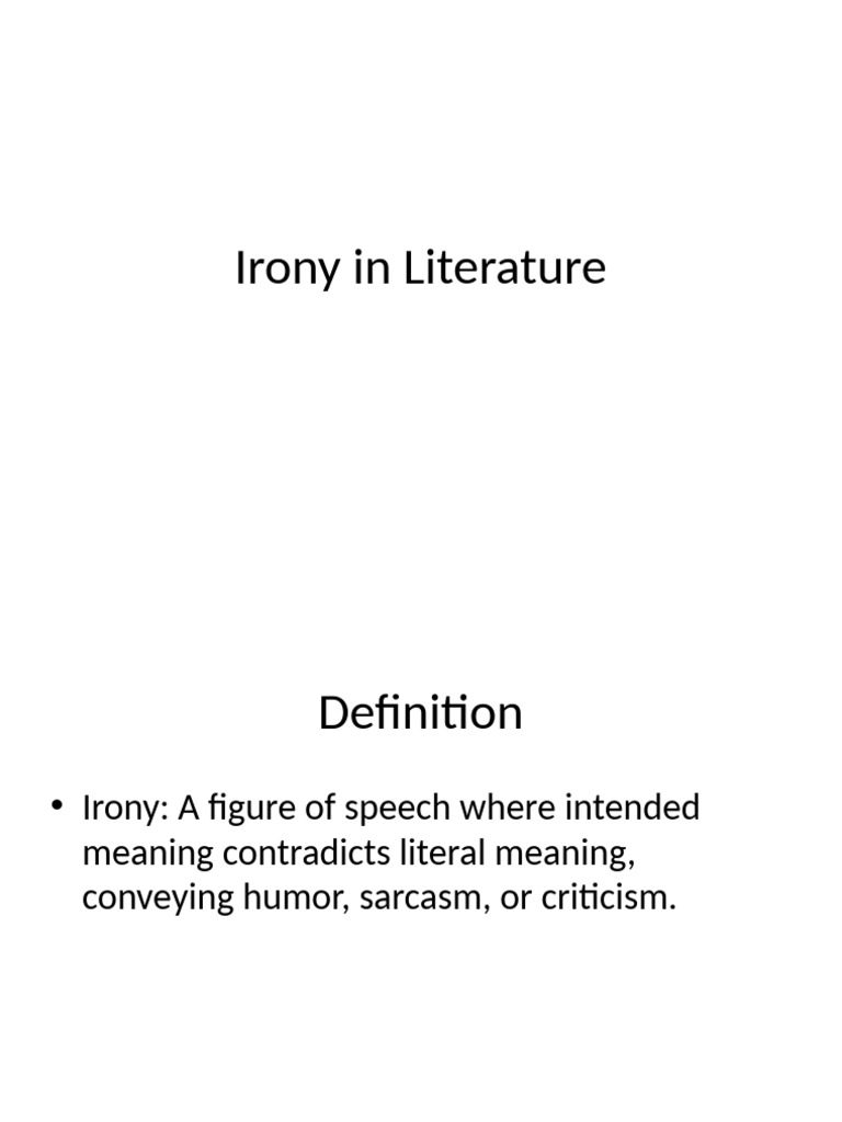 Irony in Literature | PDF