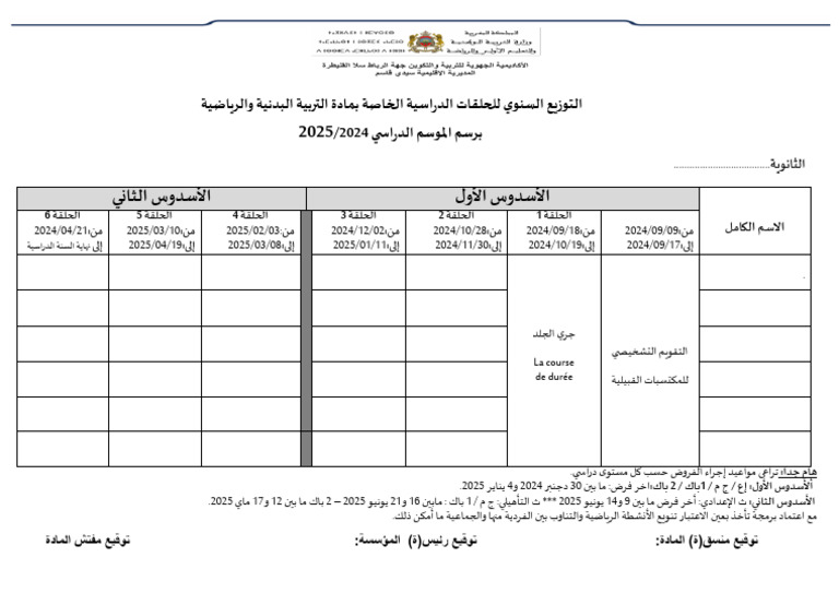 Répartition Cyclique 2024-2025 | PDF