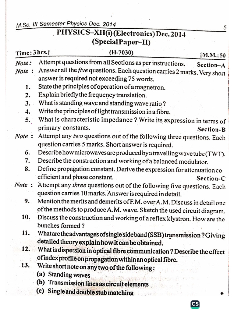 Electronics Special Paper 2 All Externals 2014-2023 | PDF