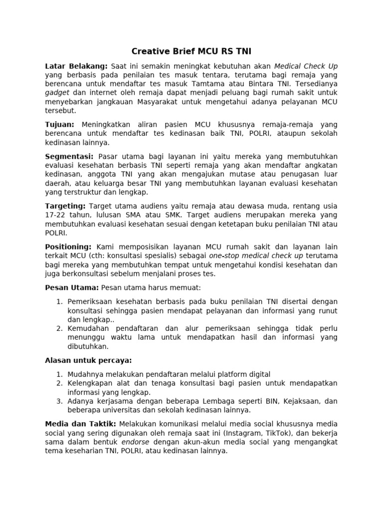 Draf Creative Brief | PDF