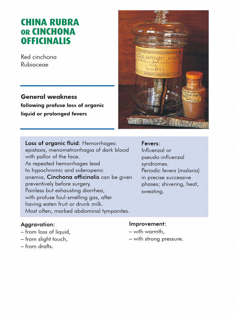 Cinchona Officinalis in Malaria Treatment | PDF