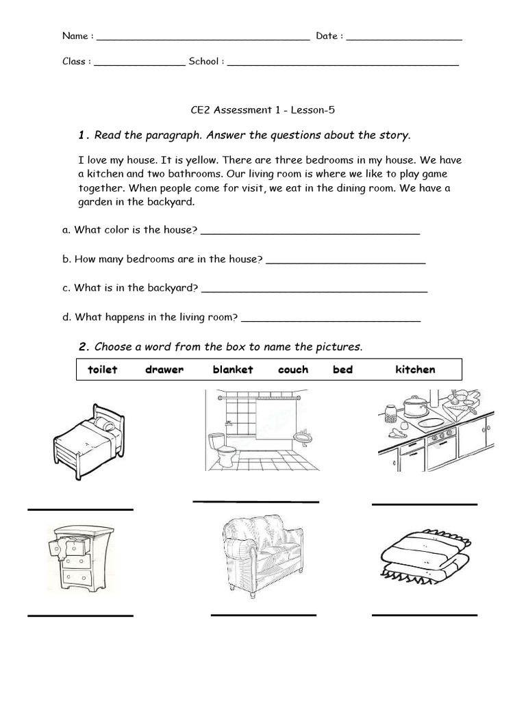 CE2 Assessment 1 - Lesson 5 | PDF