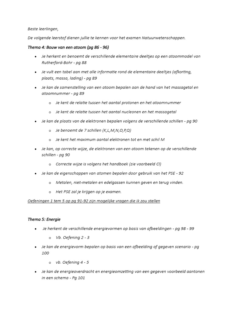 Leerstofoverzicht 4NW 12 December 2024 | PDF
