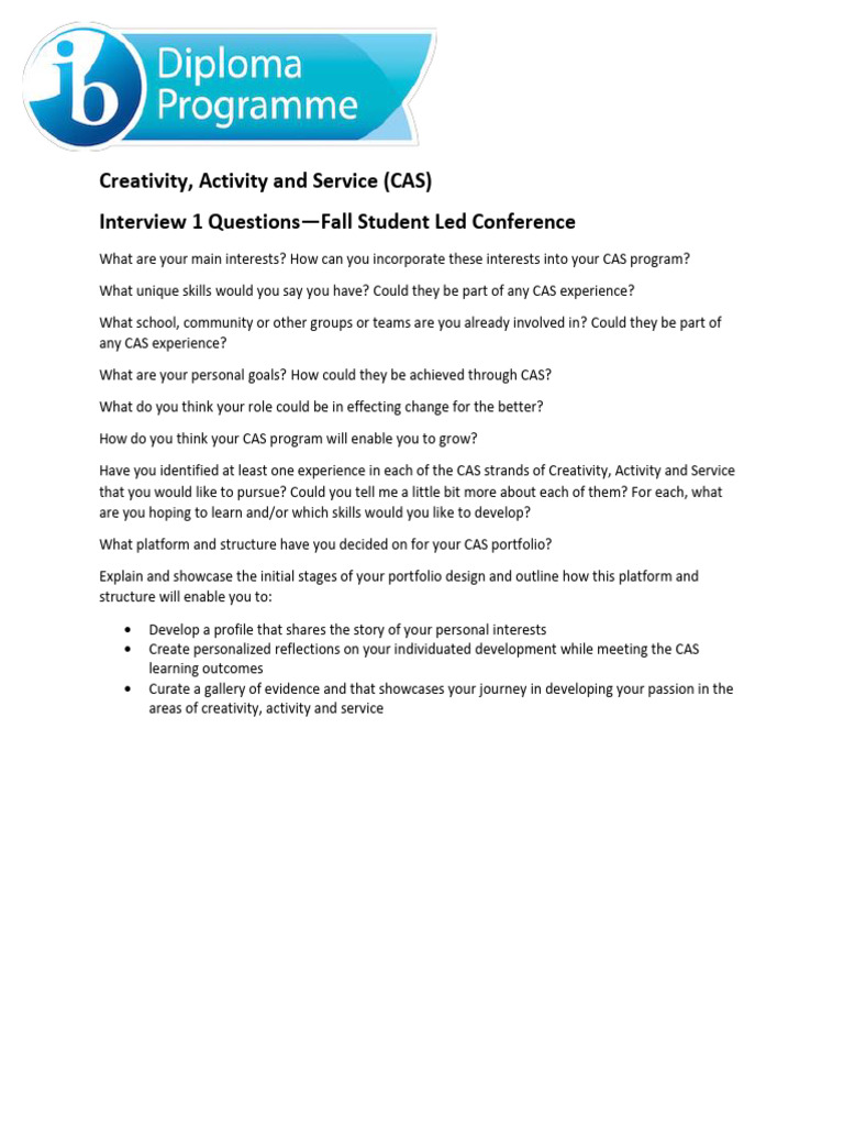 CAS Interview 1 | PDF
