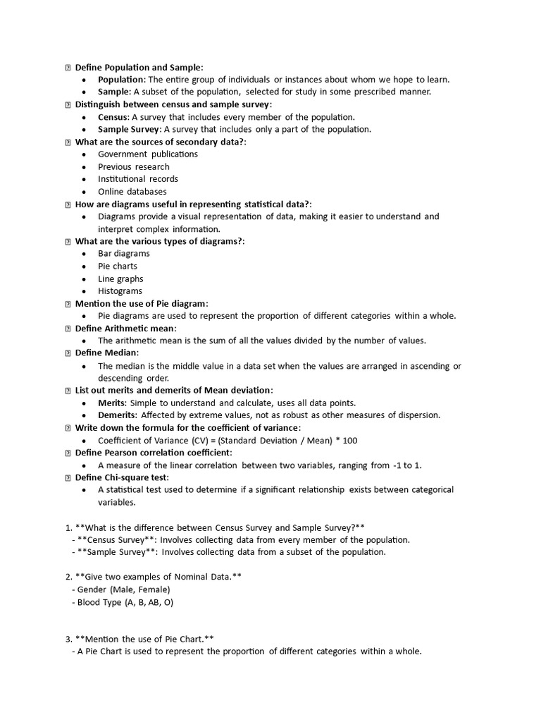 Define Population and Sample | PDF | Variance | Statistics
