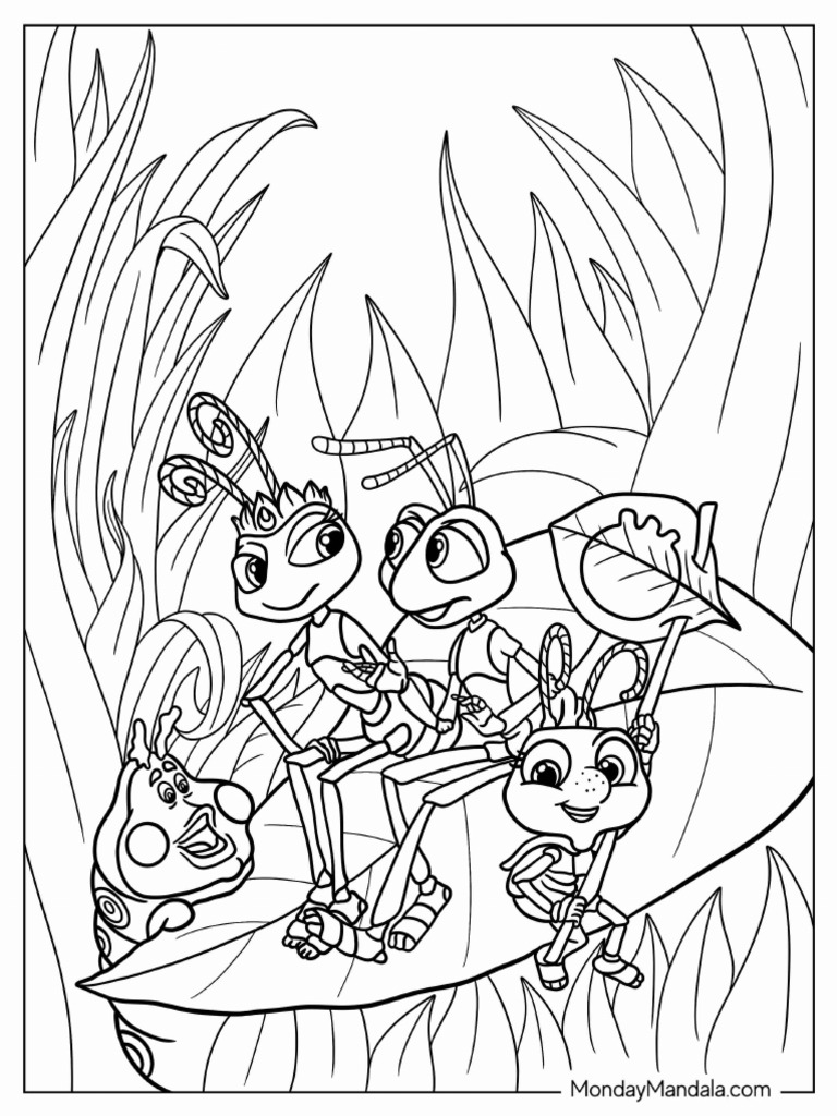 Princess Atta Flik Heimlich And Dot Bug S Life Coloring Sheet Pdf