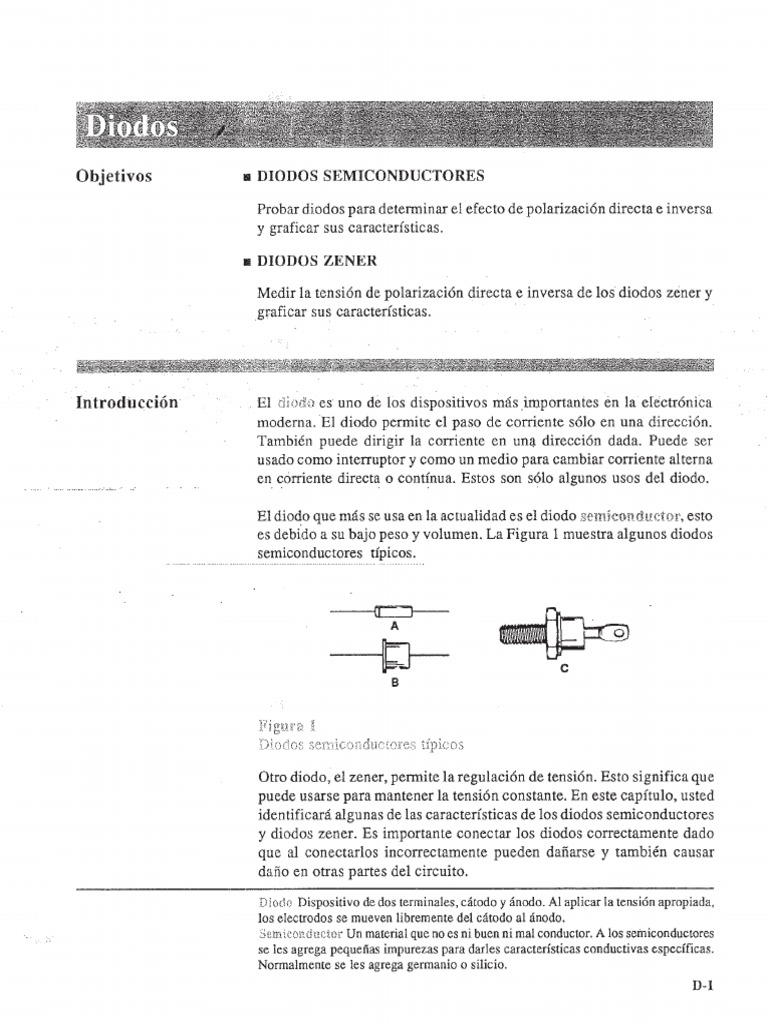 Diodos Semiconductores Laboratorio de Electronica | PDF