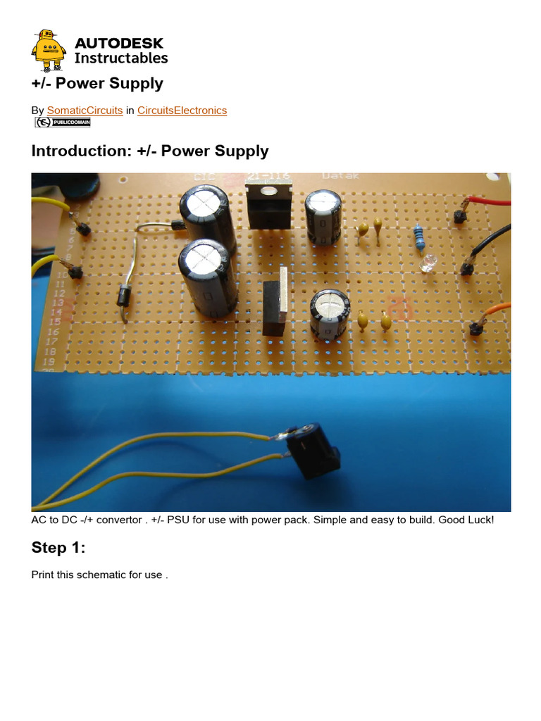 Power Supply - 8 Steps - Instructables | PDF