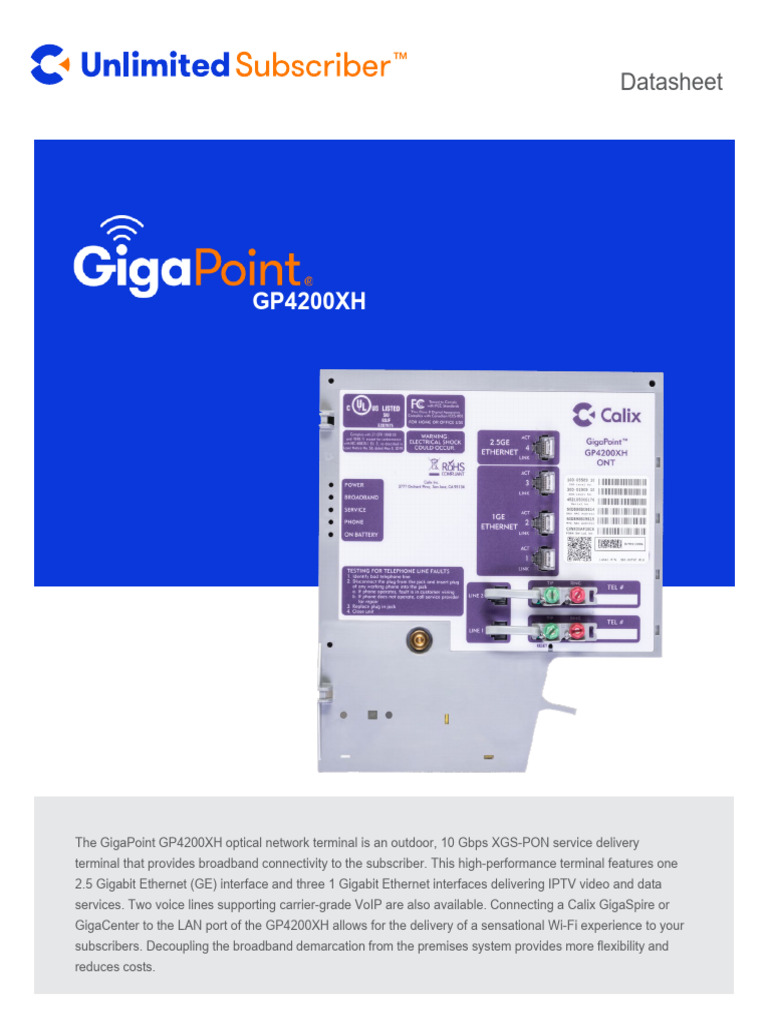 GP4200XH Datasheet | PDF | Telecommunications | Electronics
