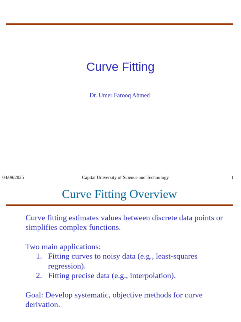 Lecture 3_0 Curve Fitting | PDF | Regression Analysis | Interpolation