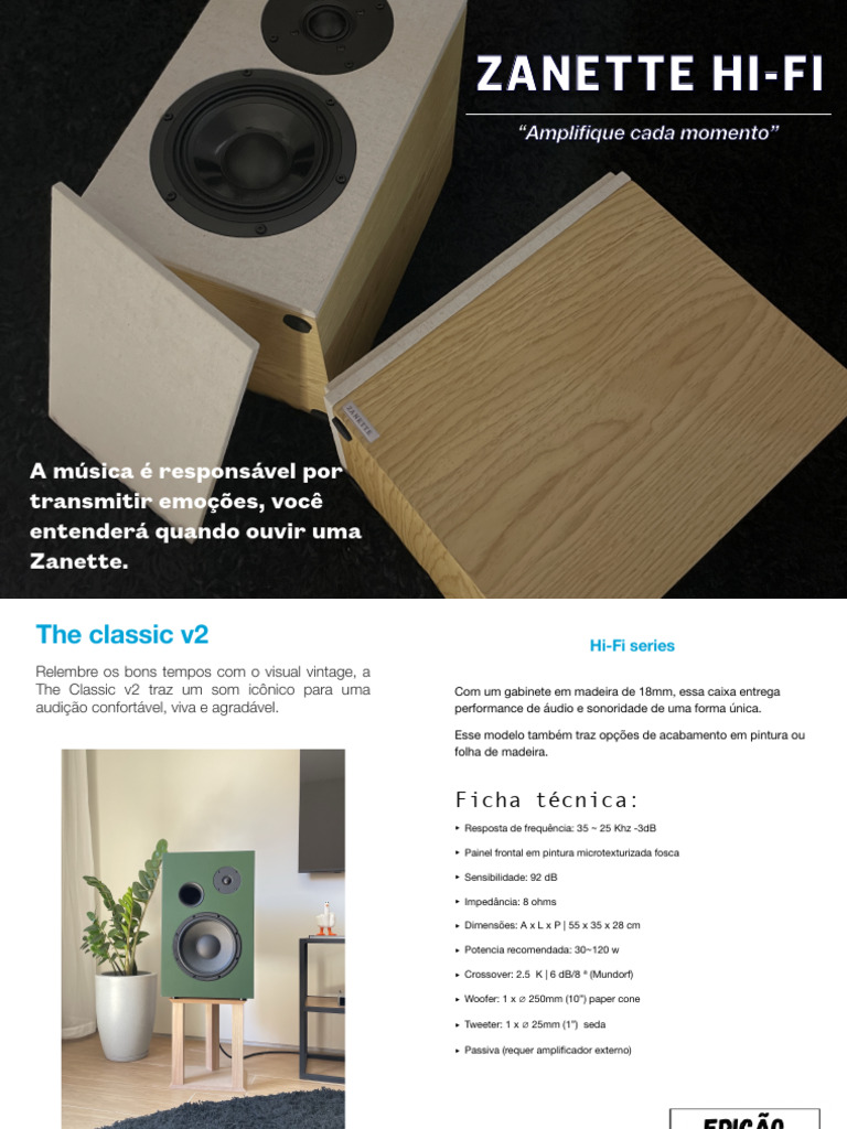 Caixas de Som Zanette Hi-Fi: Qualidade Superior | PDF | Engenharia de ...