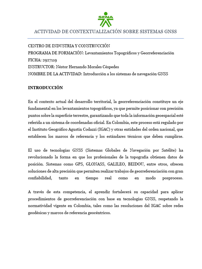 Actividad - Introduccion A Los GNSS 2025 | PDF
