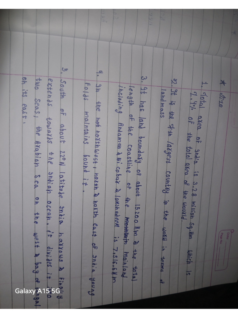 Class 9th Geography Size in Detail Notes | PDF