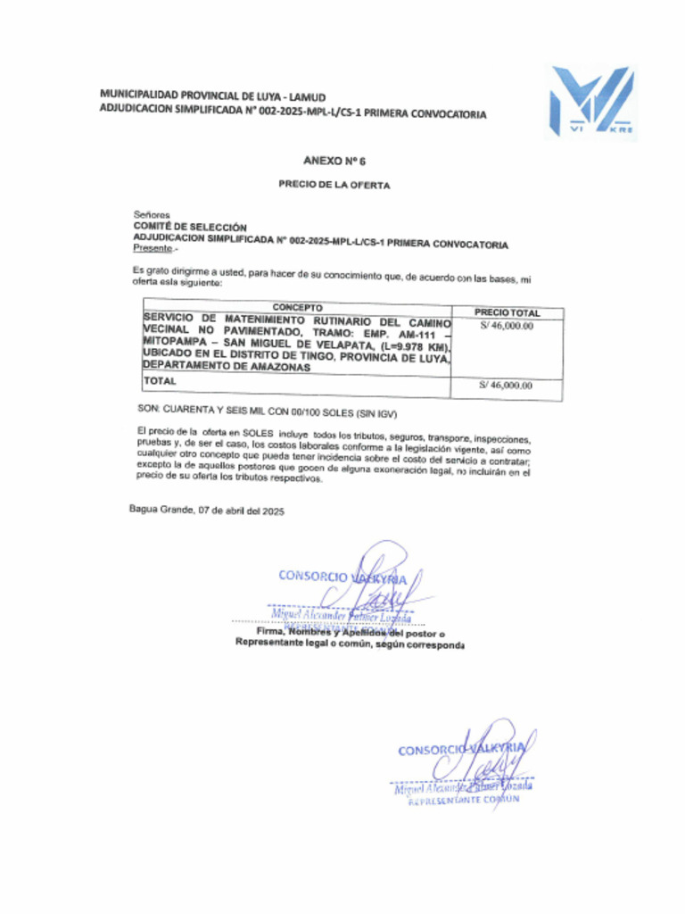 OFERTA - ADJ. SIMP. 002-2025 (1) | PDF