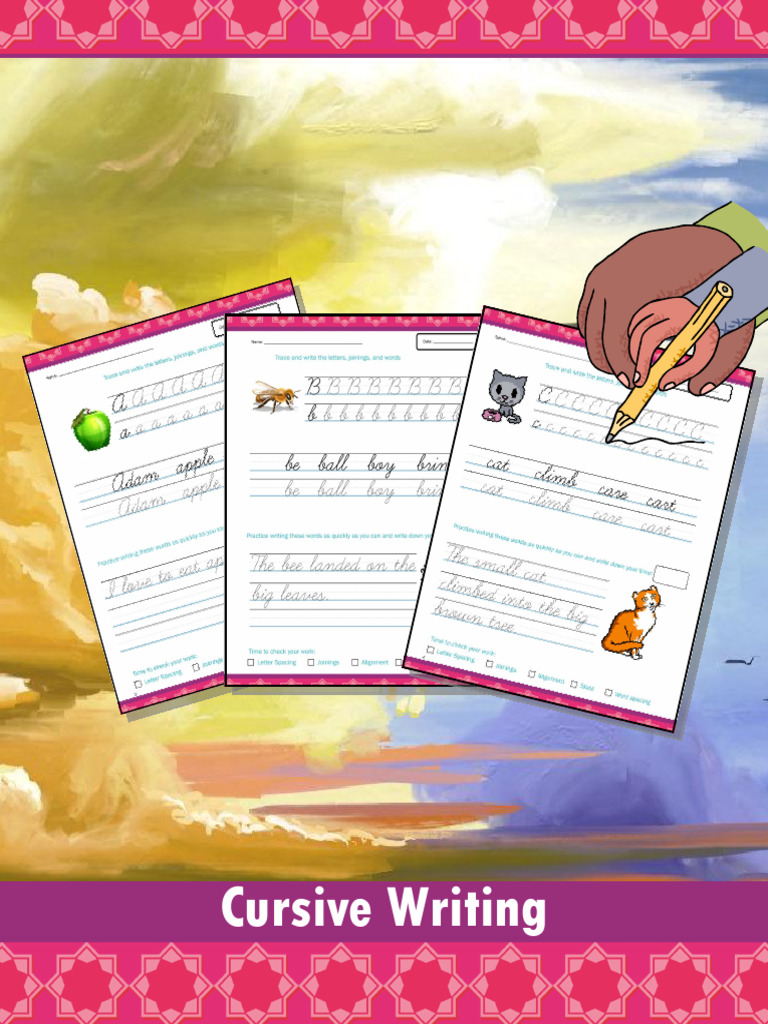 Cursive Writing: Letter Spacing Joinings Alignment Slant Word Spacing ...