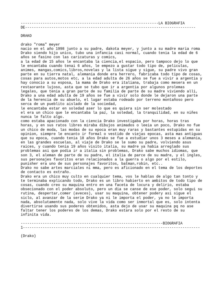biografia de Drako | PDF
