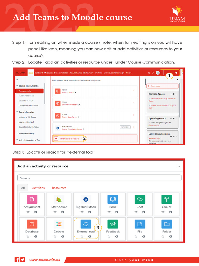Moodle Orientation - Adding Teams To Moodle Course | PDF | Microsoft | Microsoft Windows