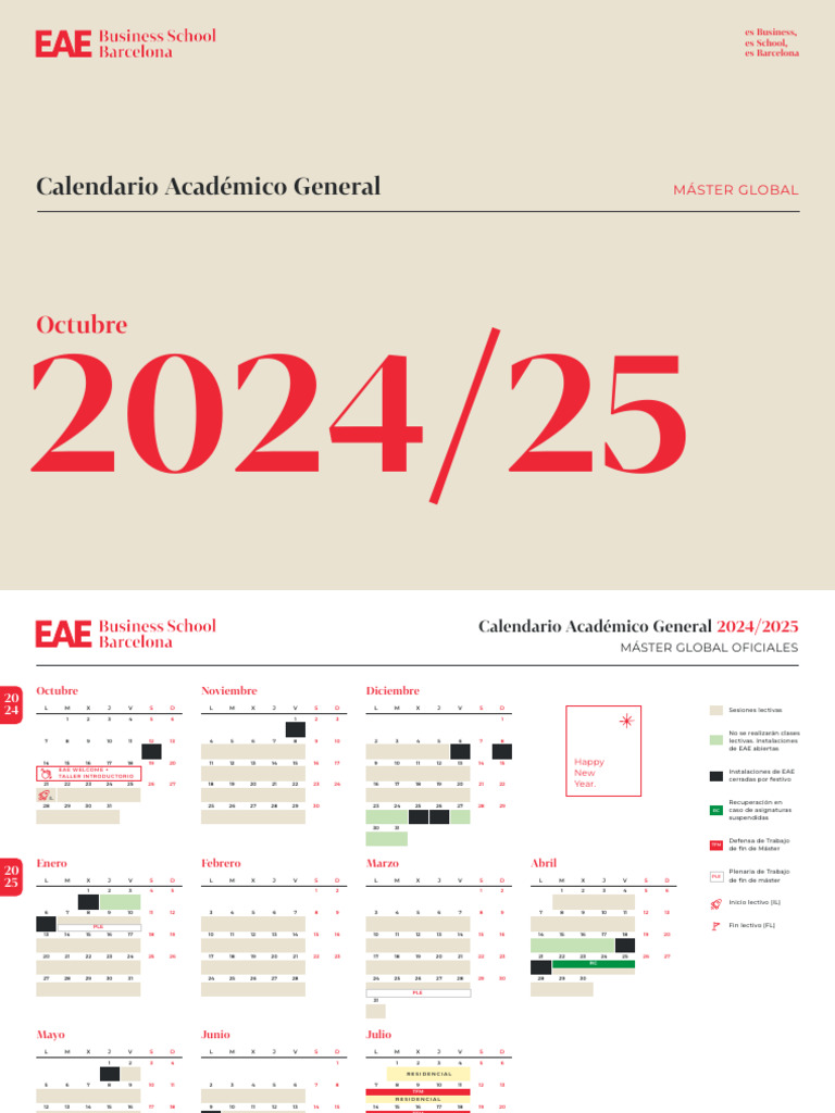 Calendario Académico Máster 2024/25 | PDF