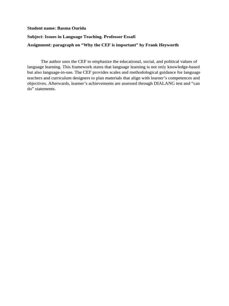 Paragraph On The CEF | PDF