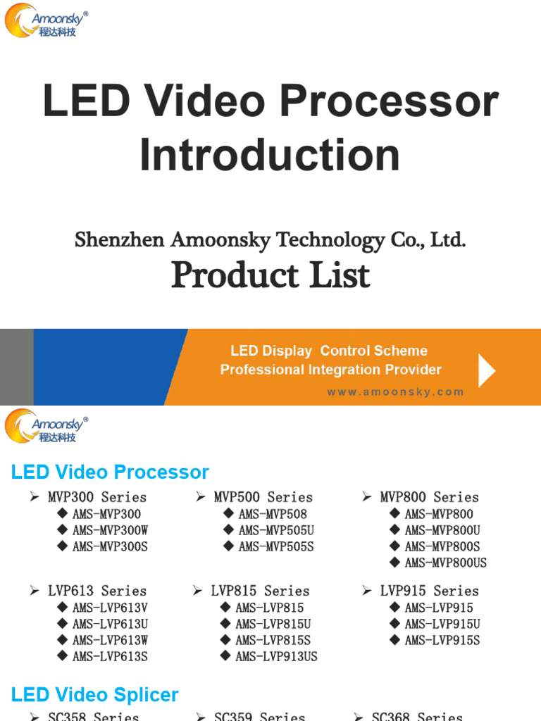 Amoonsky LED Video Processor Overview | PDF | Hdmi | Display Resolution