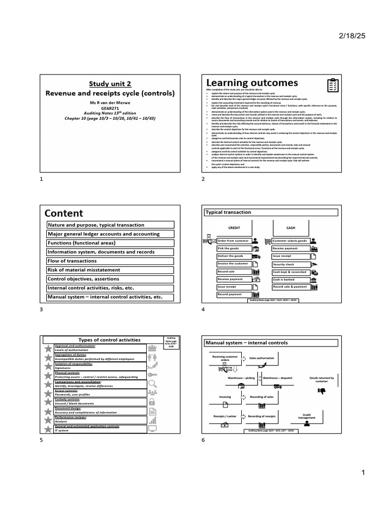 Revenue and Receipts Cycle Controls | PDF | Internal Control | Receipt
