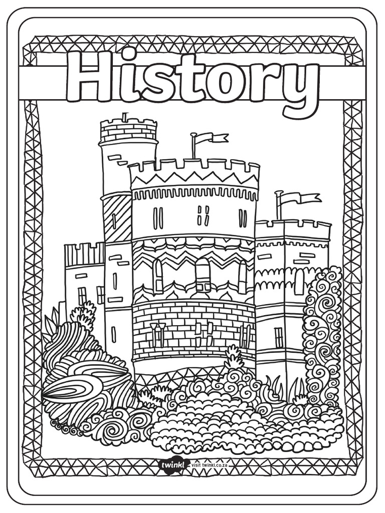History Mindfulness Colouring Book Cover | PDF