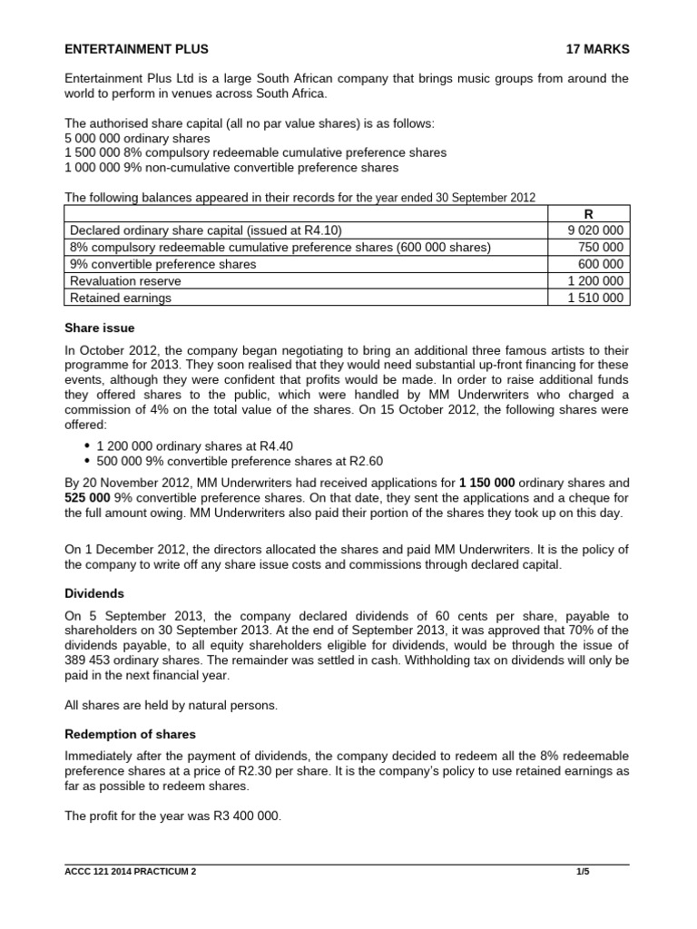 Entertainment Plus Share Transactions Guide | PDF | Dividend ...
