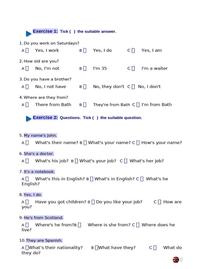 100-Questions-Beginner (1) | PDF | Linguistics | Grammar