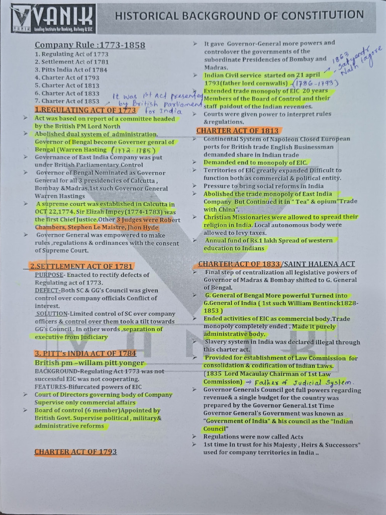 Historical Background of Constitution PDF | PDF | British Raj | East ...