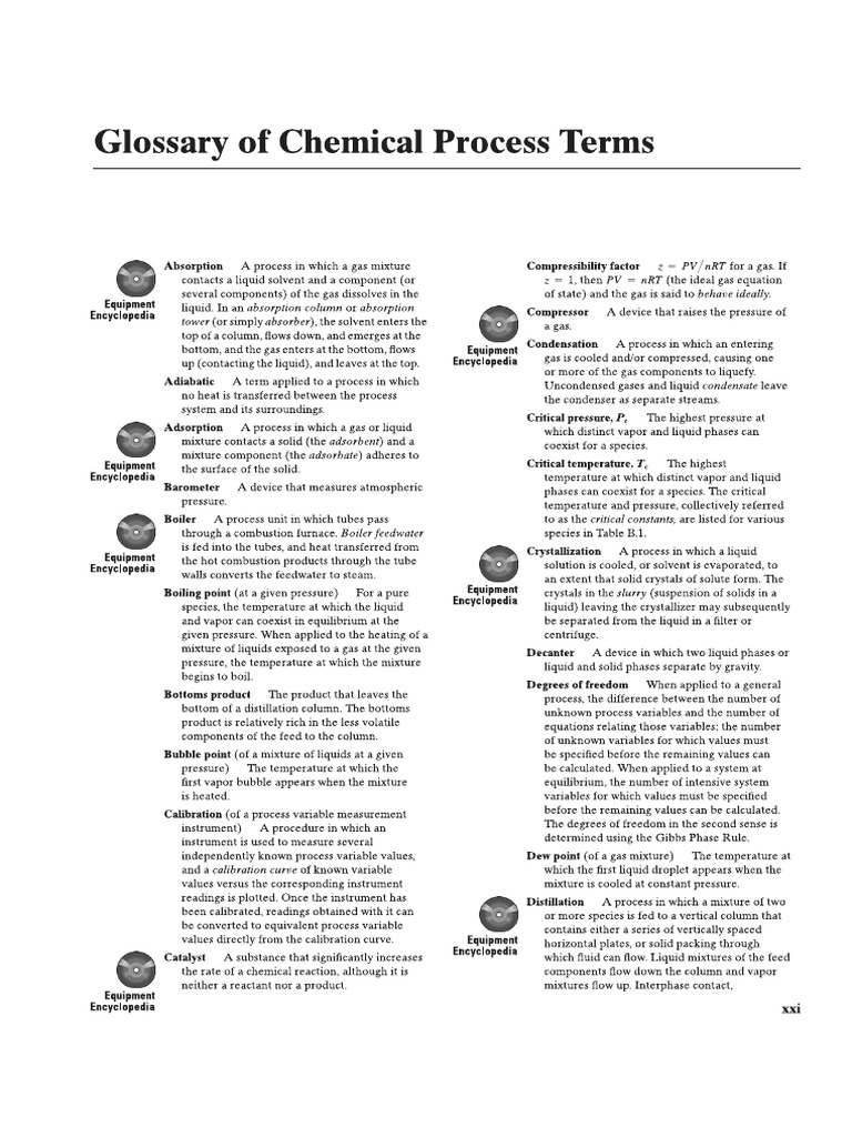 Glossary of Chemical Process Terms | PDF