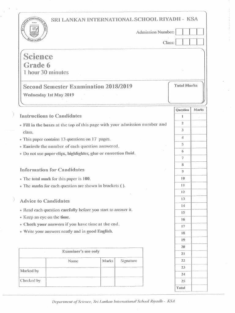 6 Science sem2 2018_19 | PDF