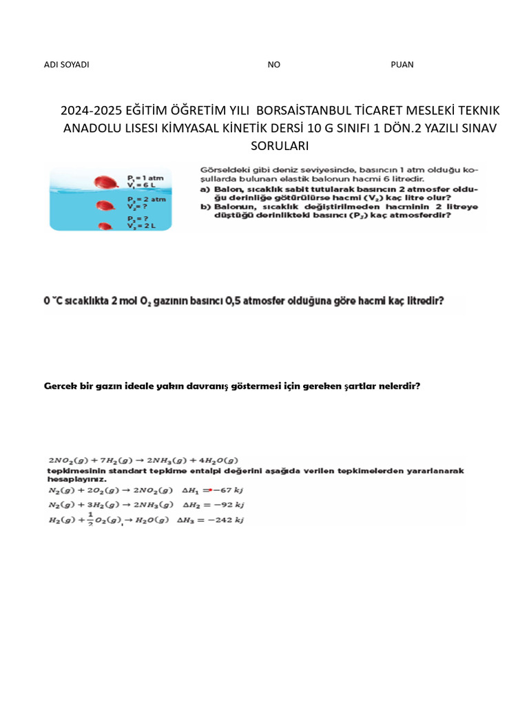 1.DÖN 2.KİNETİK YAZ | PDF