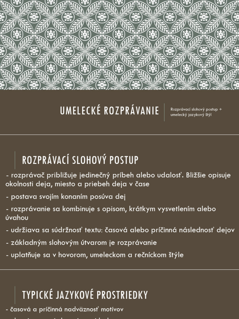 Umelecké Rozprávanie | PDF