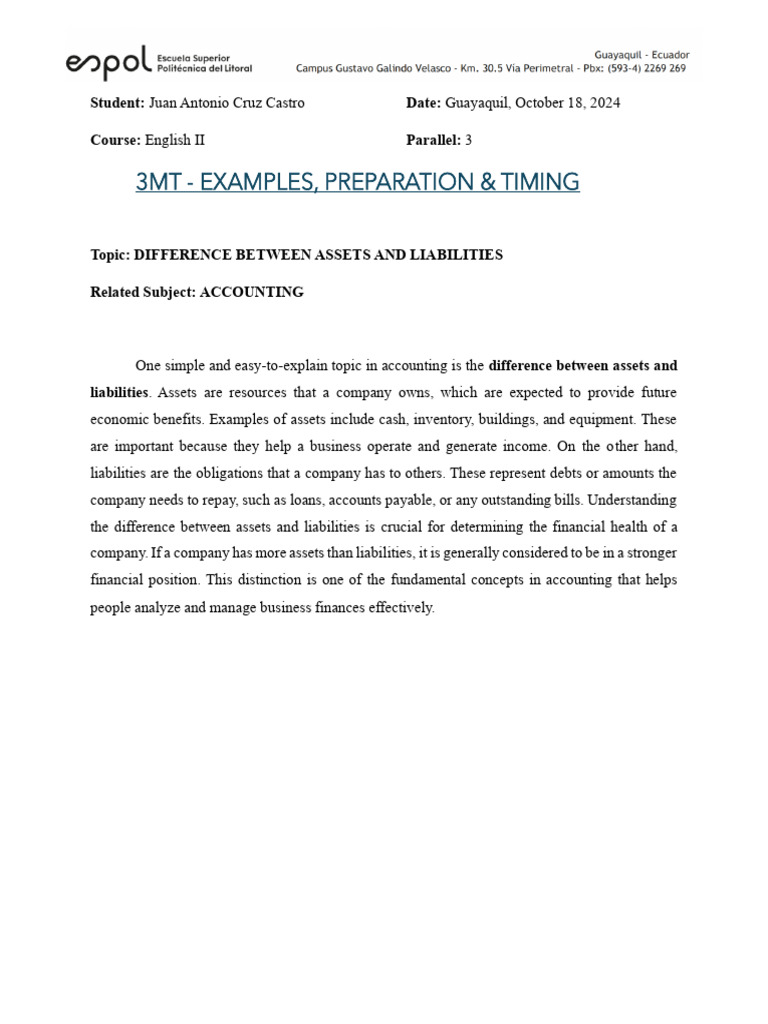 3MT - Examples - Preparation - Timing | PDF