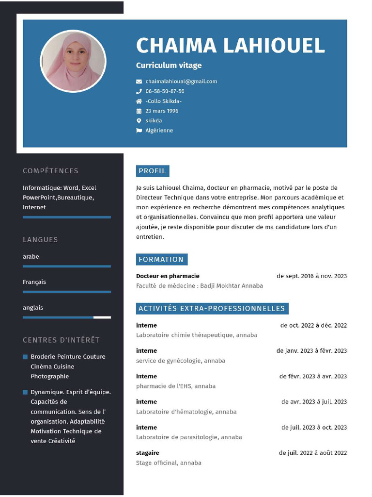 CV Chaima | PDF