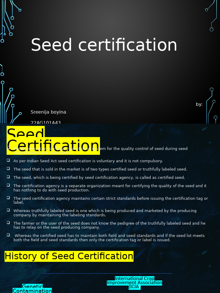 Seed Certification | PDF | Flowers | Seed