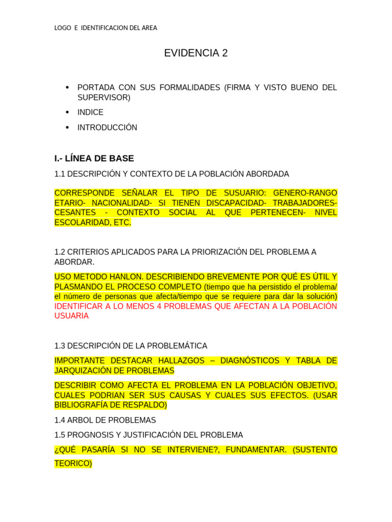 Formato ev. 2 prac. intervención (1) (1) | PDF | Puntuación