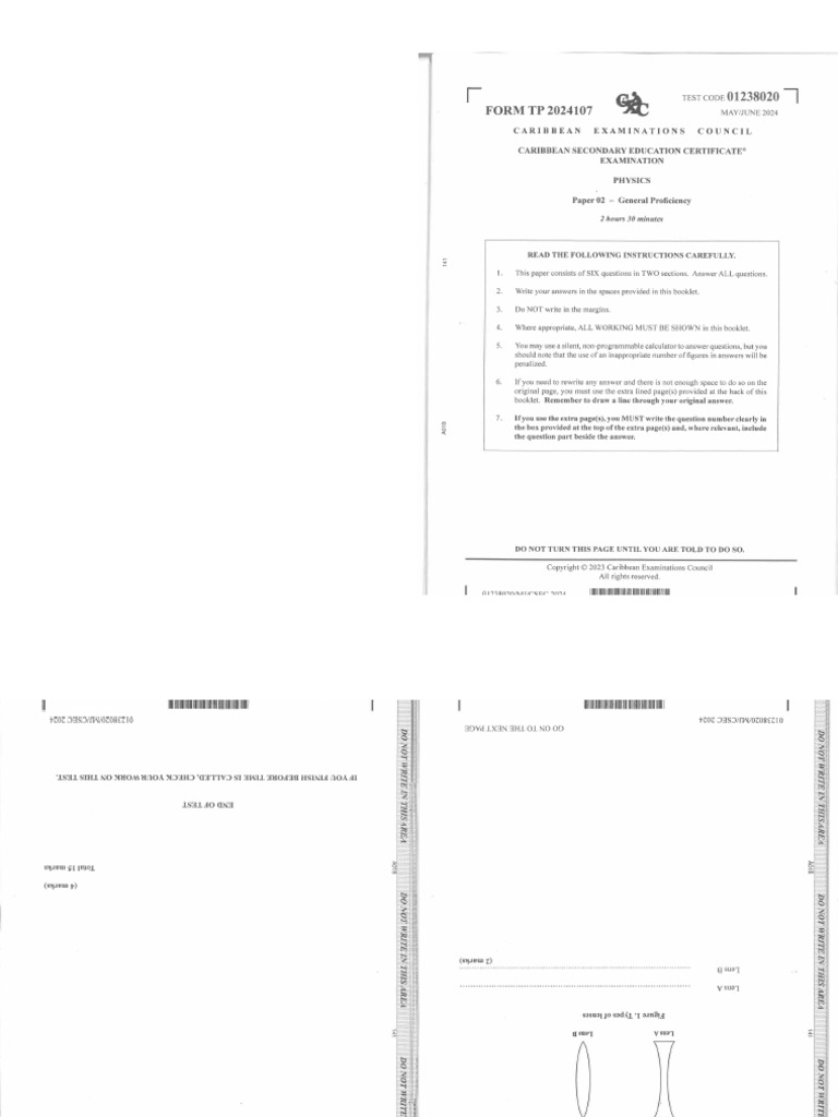 May - 2024 - PHYSICS PAPER 2 - Booklet | PDF