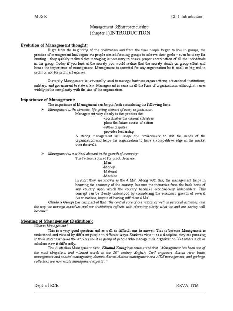 Evolution and Importance of Management | PDF | Profession ...