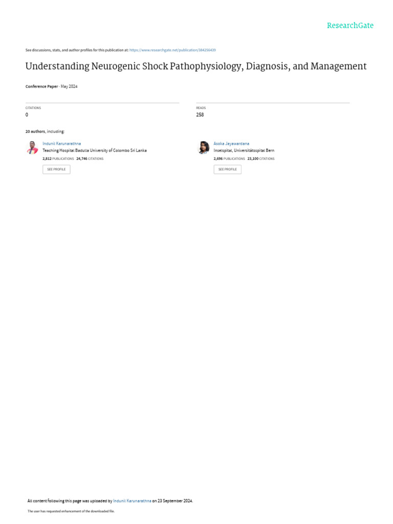 Understanding Neurogenic Shock Pathophysiology Diagnosisand Management ...