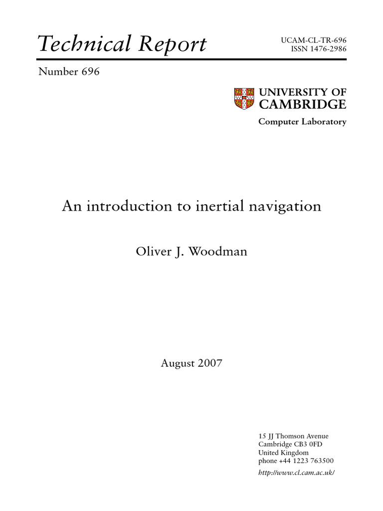 An Introduction To Inertial Navigation | PDF | Inertial Navigation System | Gyroscope