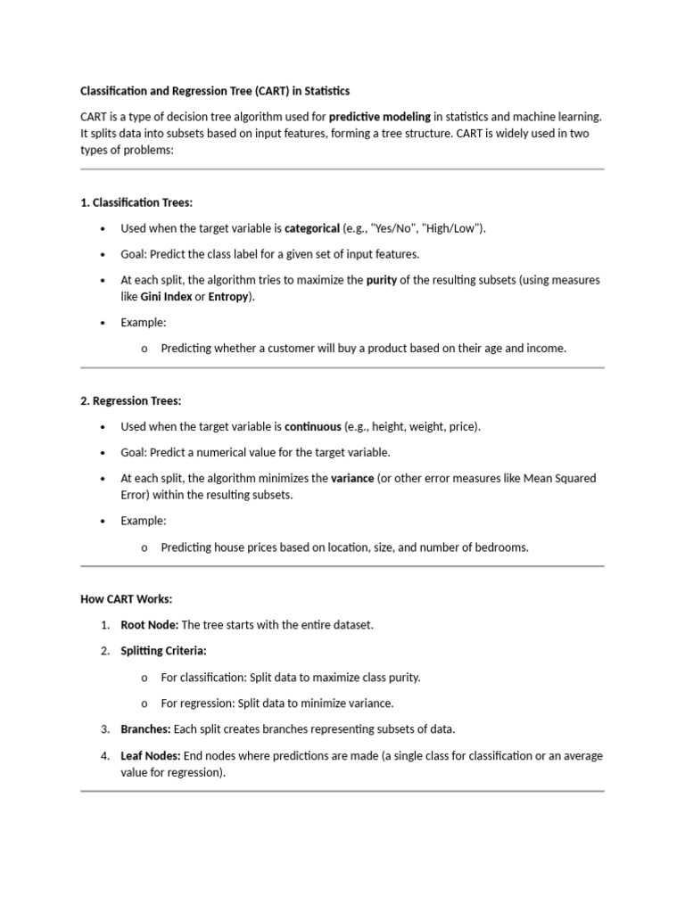 Classification and Regression Tree | PDF | Regression Analysis | Applied Mathematics