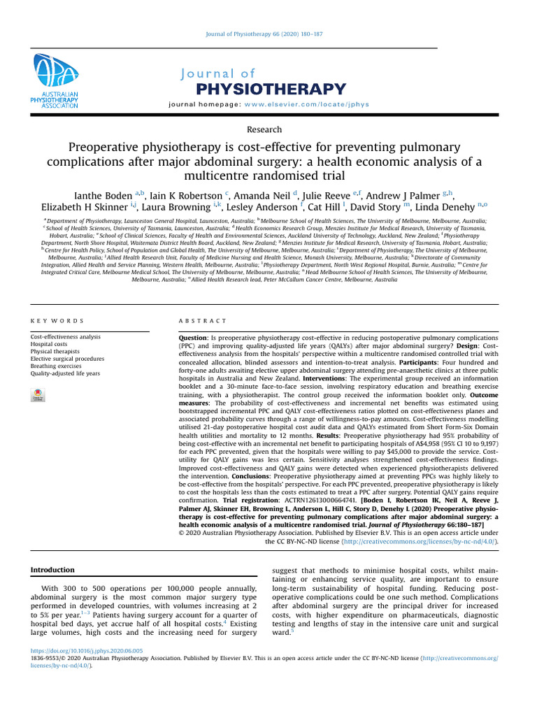 Paper of The Year - Preop PT | PDF | Surgery | Physical Therapy