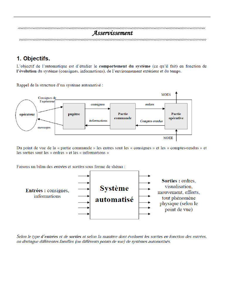 Asservissement Cours | PDF