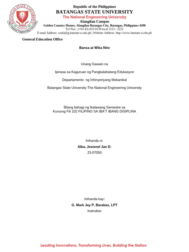 Gawain 1 Fili 102 | PDF