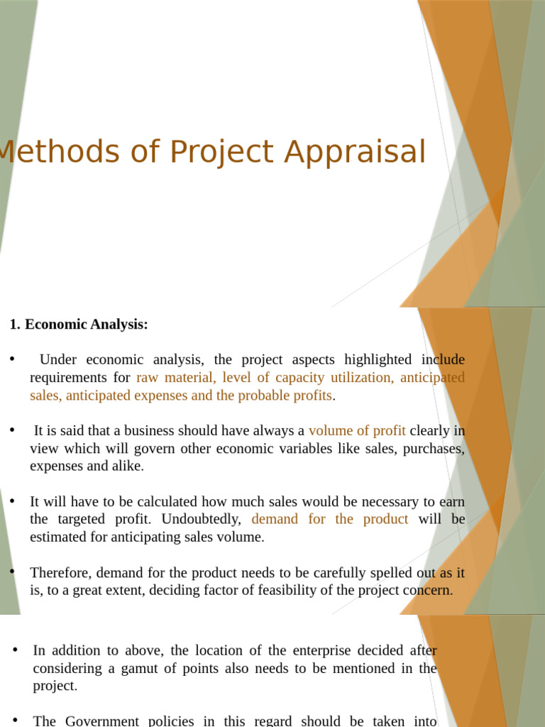 Project Appraisal Methods Explained | PDF | Fixed Capital | Marketing